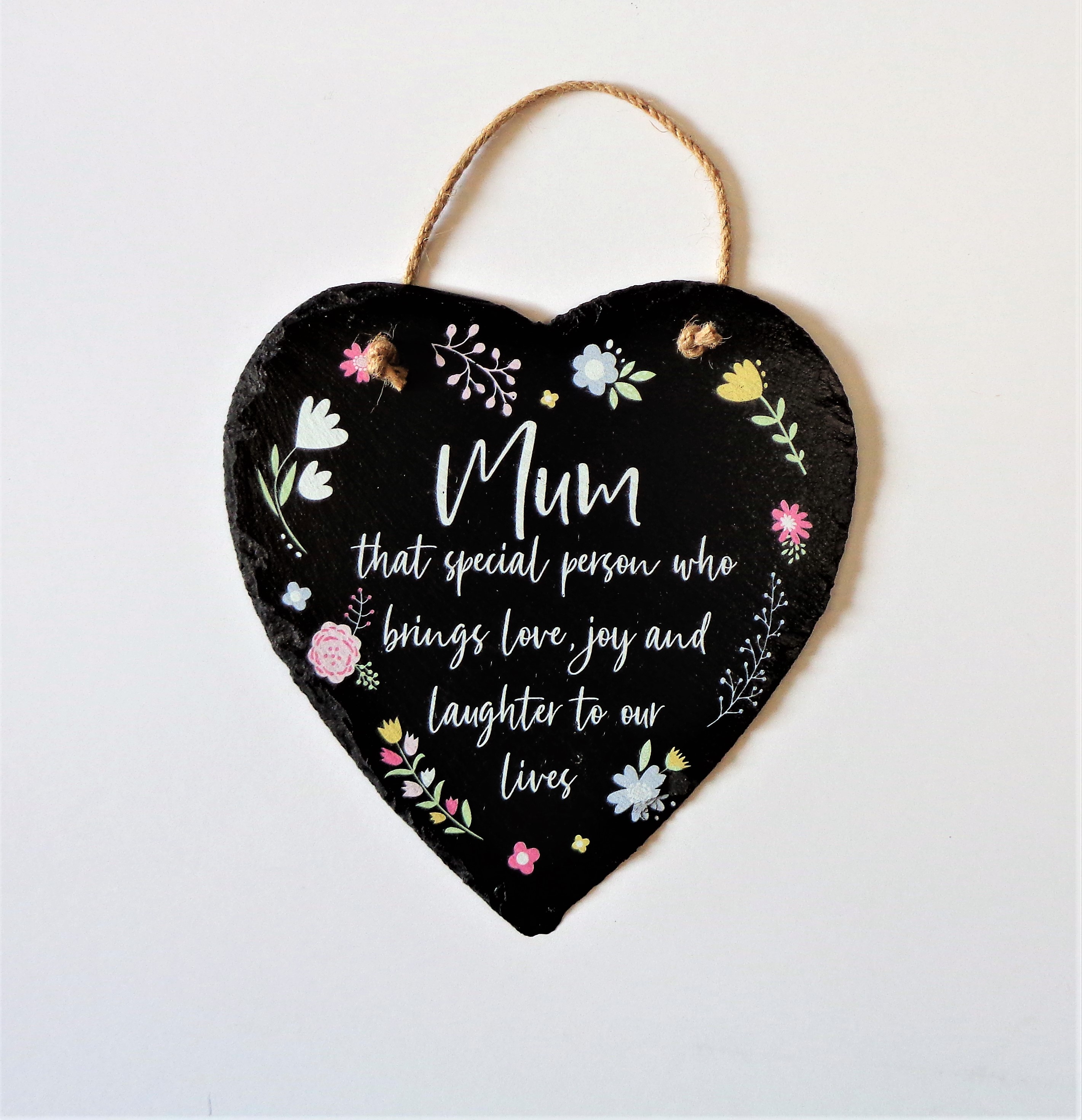 Mum Slate Heart Hanging Ornament | Just for Ewe