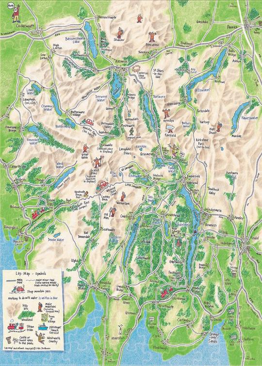 Lake District Lap Map Jigsaw Puzzle 1000 Pieces | Just for Ewe