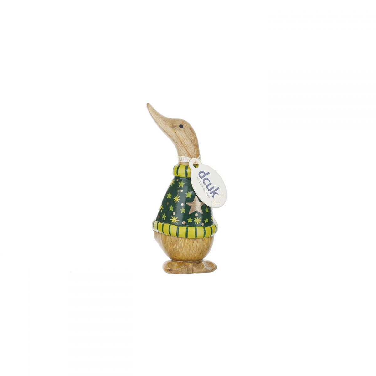 DCUK Christmas Green Stargazing Dinky Wooden Penguin | Just for Ewe