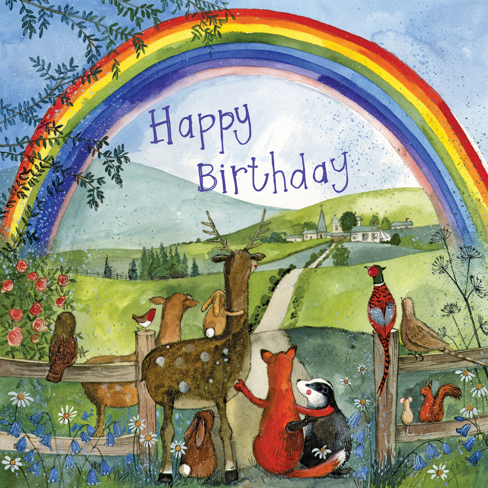 Alex Clark Birthday Rainbow Greeting Card | Just for Ewe
